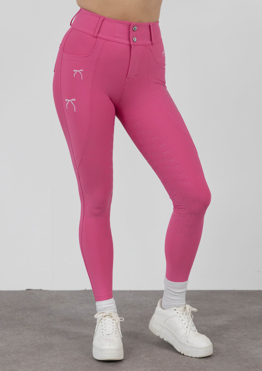 Bow Barbie Pink Cara Hybrid Riding Bottoms - Black Heart Equestrian