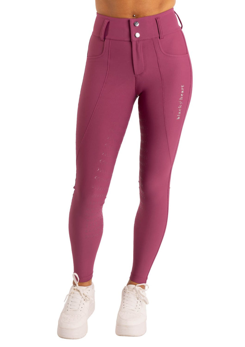 Damson Cara Hybrid Riding Bottoms - Black Heart Equestrian