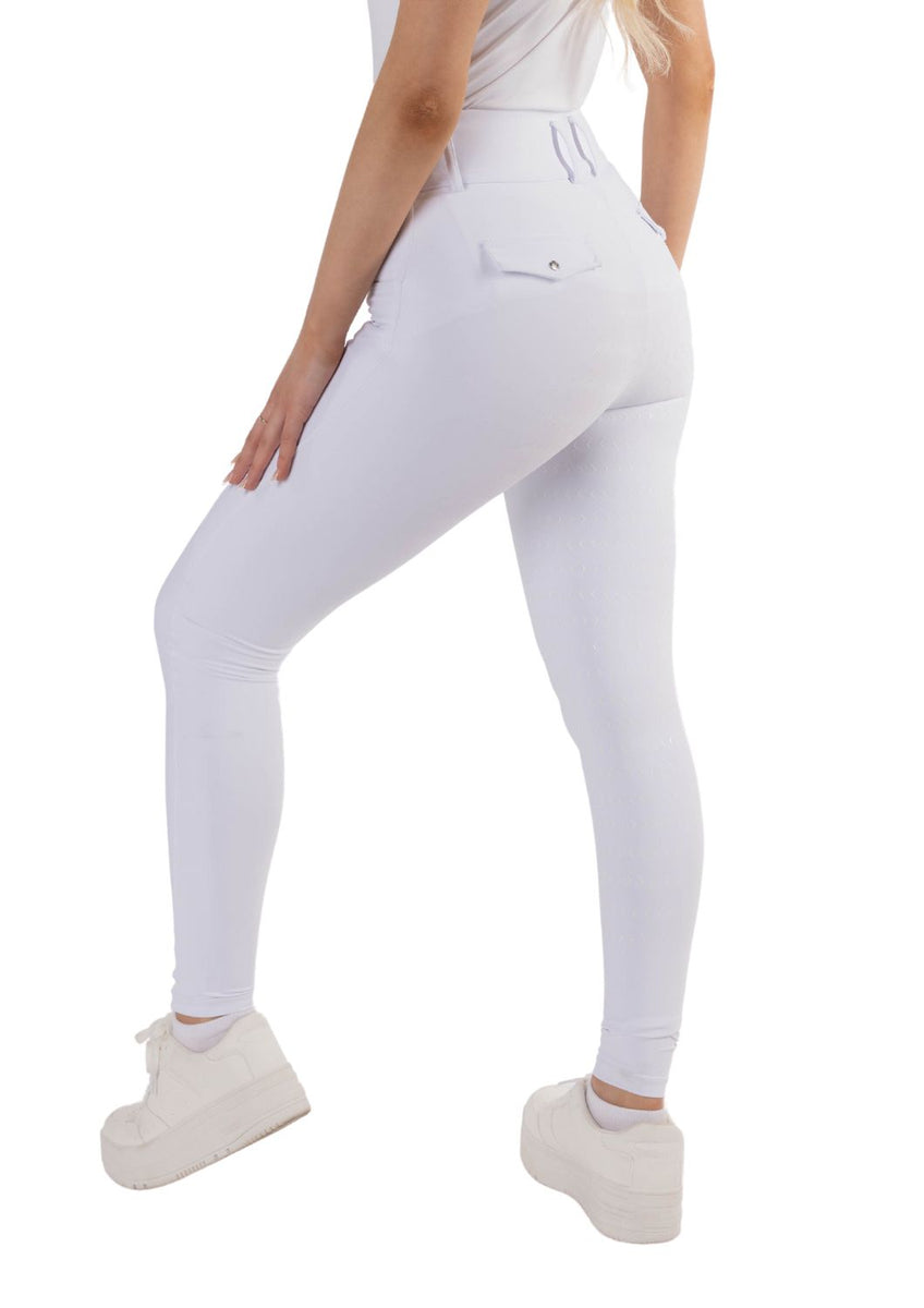 White Cara Hybrid Riding Bottoms - Black Heart Equestrian